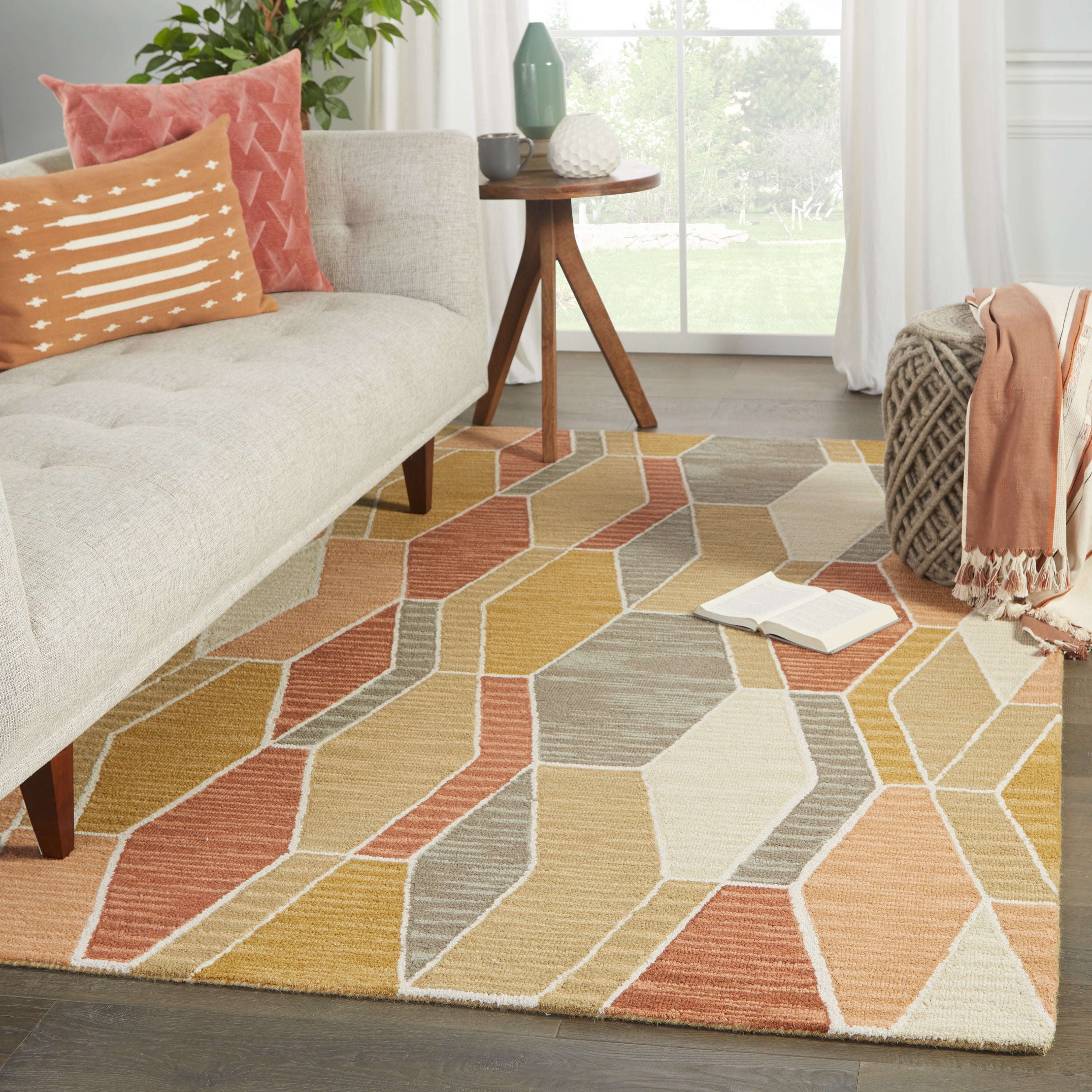 Dynamic Rugs Daisy 9095-846 Beige/Sage/Rust Rug | Rug Trend